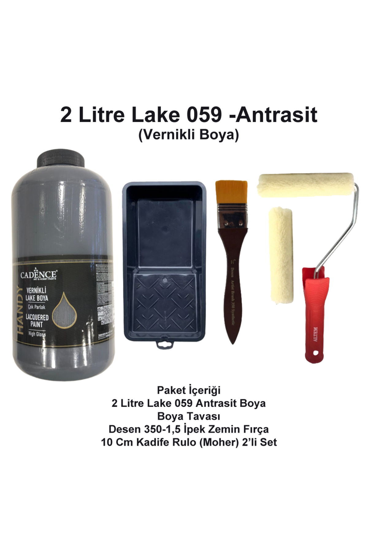 Cadence Boya 2 LİTRE HANDY LAKE 059 ANTRASİT SİYAH(KENDİNDEN VERNİKLİ ...