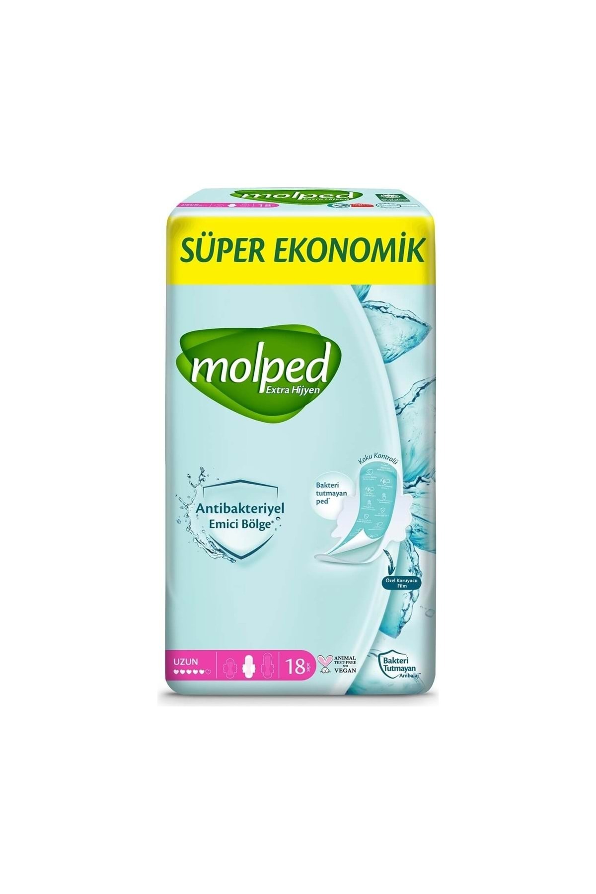 Molped Hijyenik Ped Antibakteriyel Uzun 18'li Fiyatı, Yorumları - Trendyol