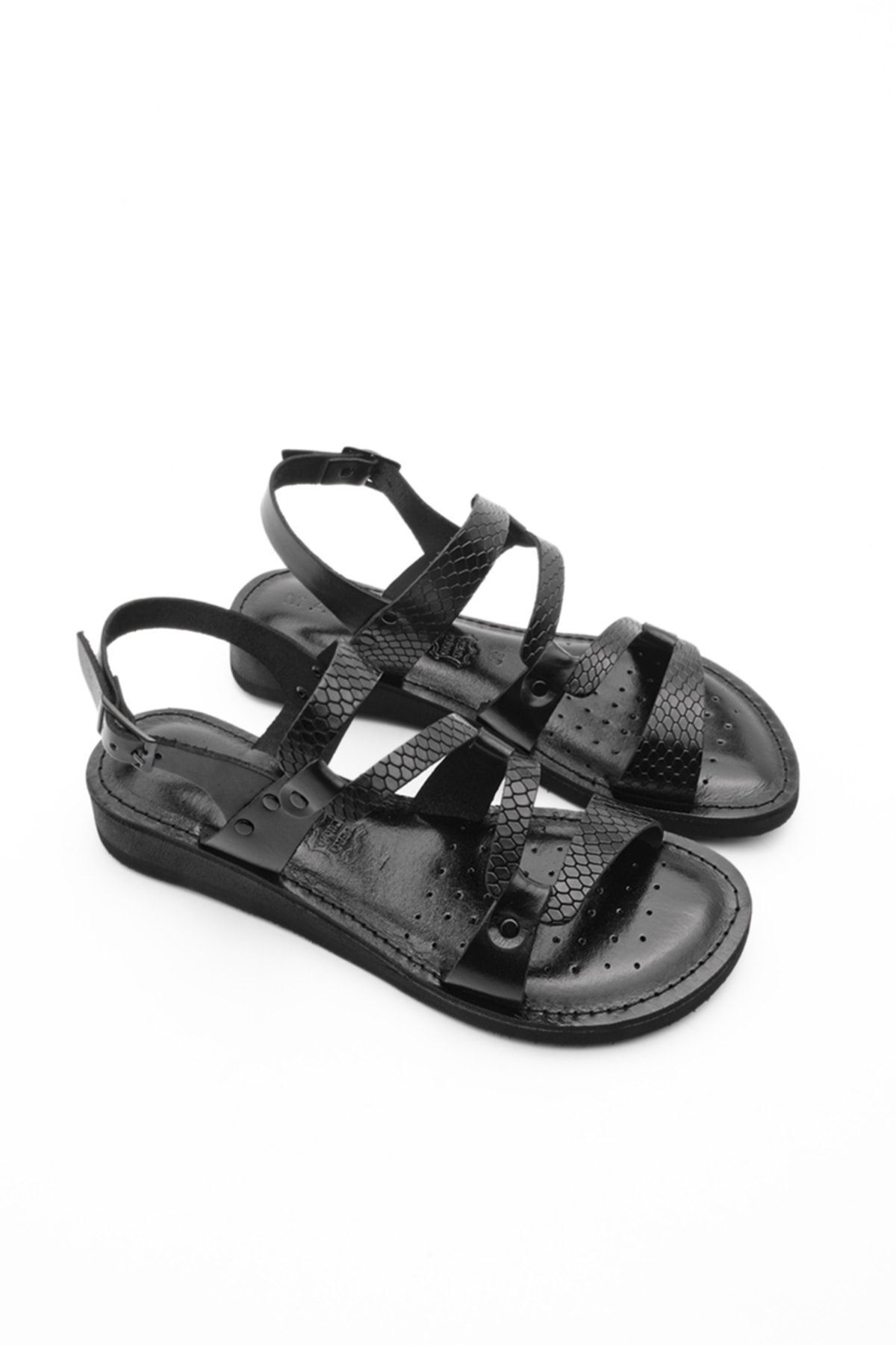 Marjin Women's Genuine Leather Lightweight Eva Sole Daily Sandals Perte ...