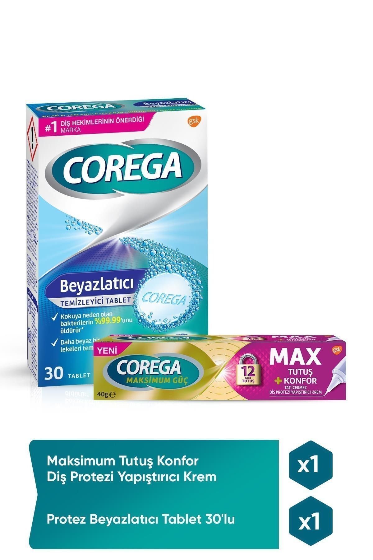 Corega Max Tutuş & Konfor Diş Protezi Yapıştırıcı 40gr Protez ...