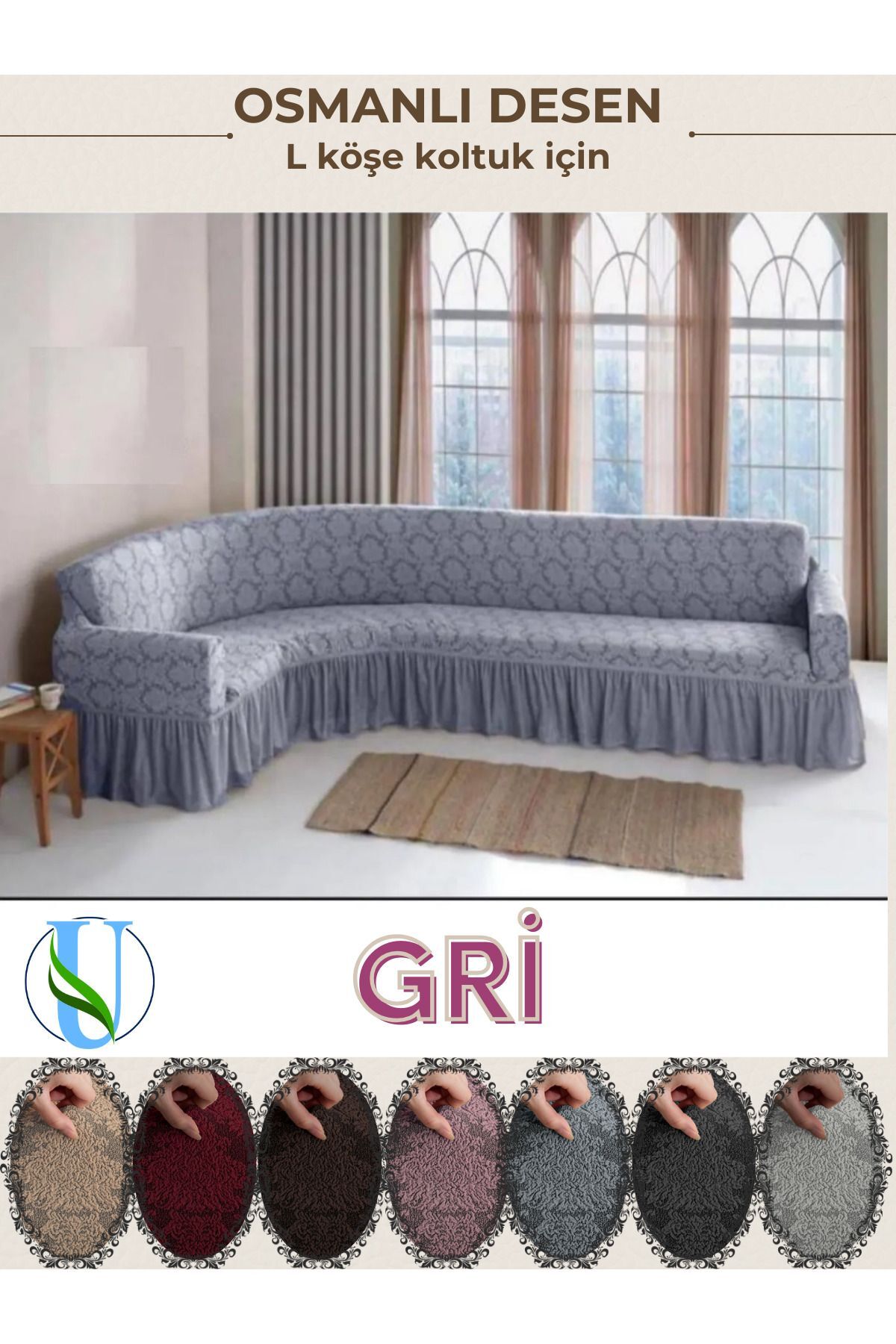 Uy Style jakarli L köşe koltuk örtüsü ,koltuk kılıfı Şal desen (350cm ...