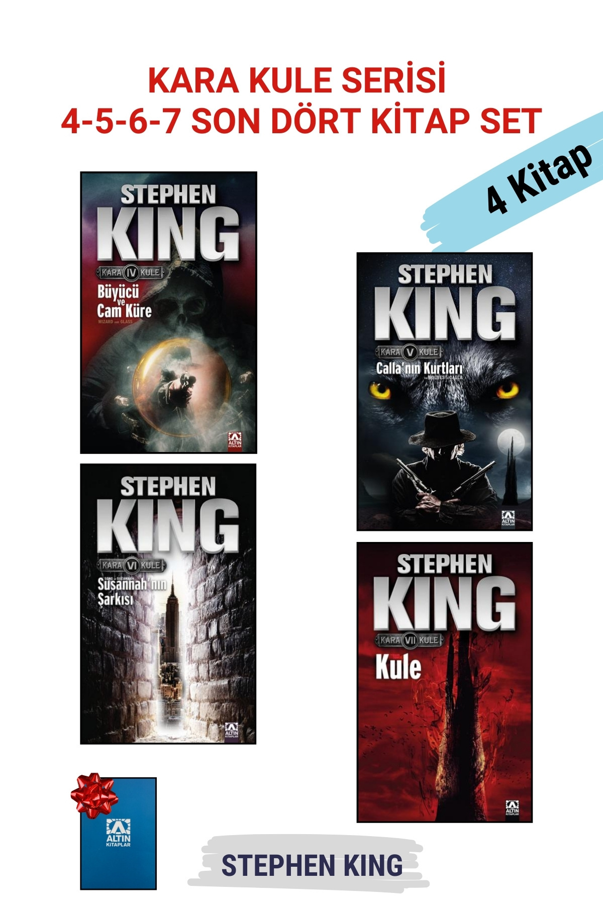 Altın Kitaplar Kara Kule Serisi 4-5-6-7, Son Dört Kitap Set, Kara Kule Kitap Serisi, Not Defteri ...