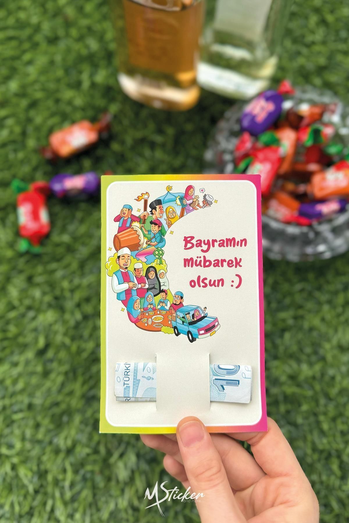 MSticker Bayram Tebrik Kartı 10 Adet Kurban Bayramı Hediye Kartı Tebrik ...