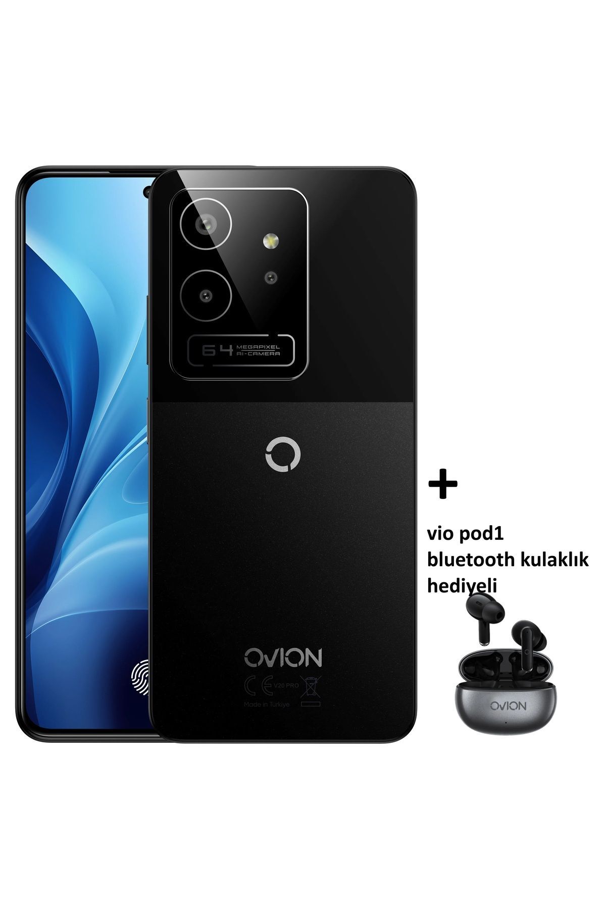 OVİON V20 Pro 8GB 256GB Siyah (Vio Pod1 Bluetooth Kulaklık Hediyeli) Ovion Türkiye Garantili ...