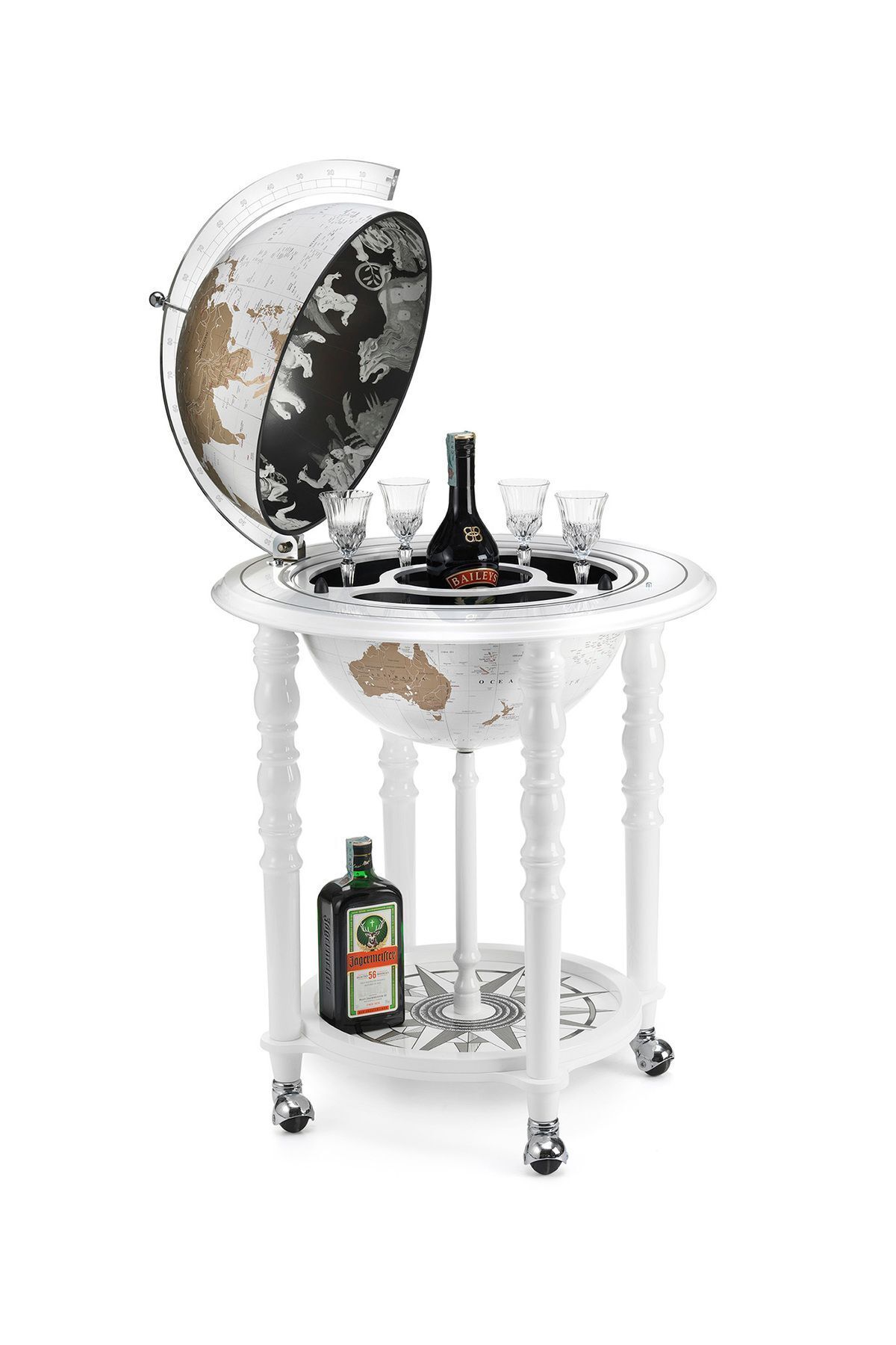 Zoffoli İtalyan Elegance White Ayaklı Tekerlekli Bar ve Servis Arabası ...