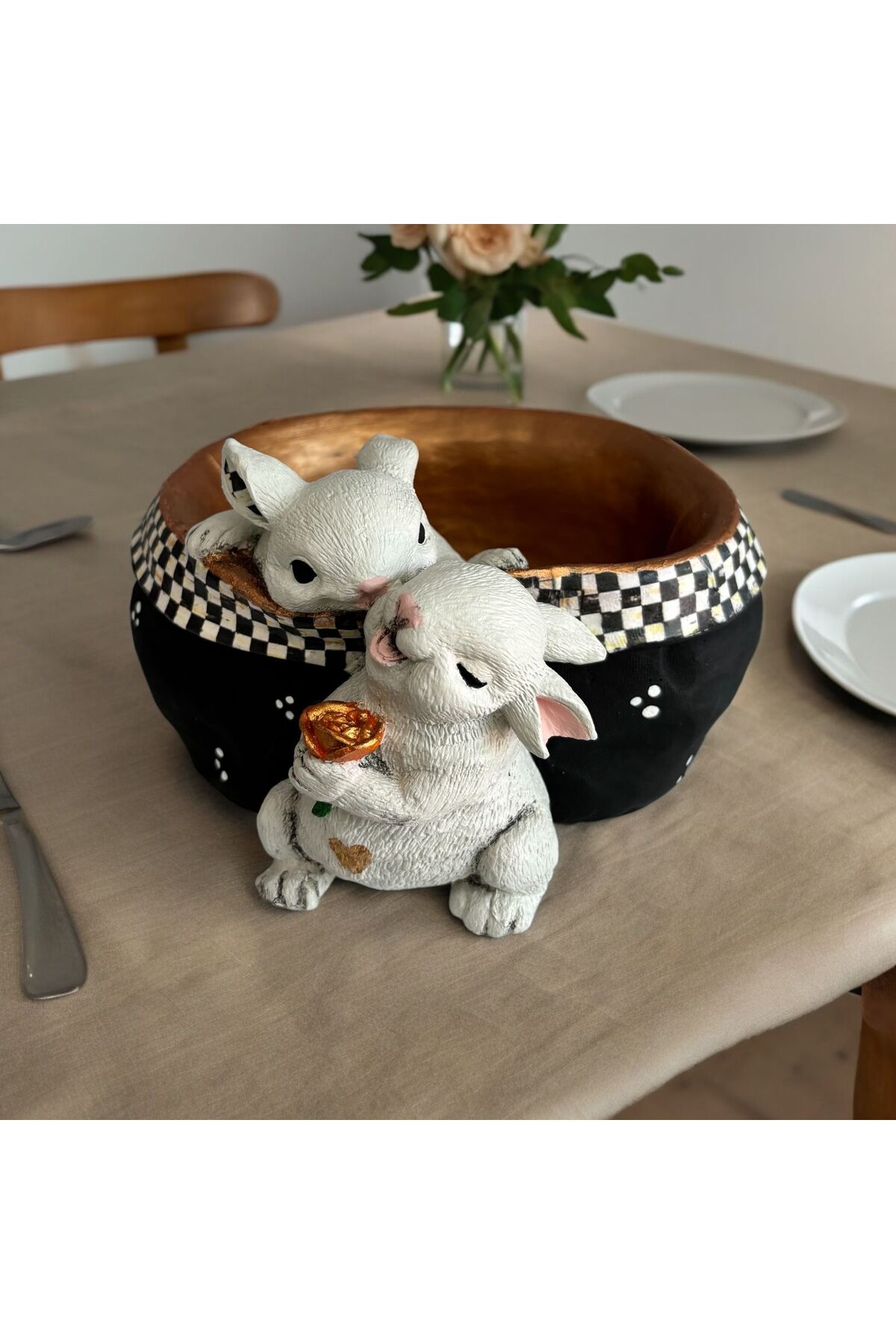 Trendy Dizayn Sevimli Tavşan Kardeşler Sunumluk Kase Model 9 Fiyatı ...