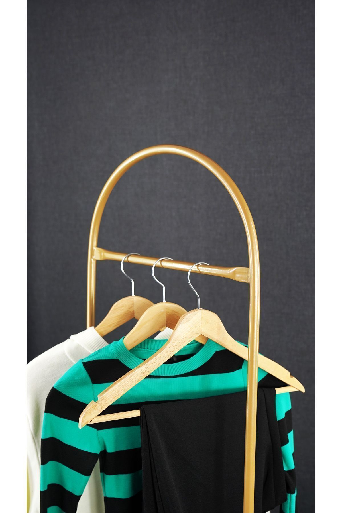 LESAY HOME Sedef Altın Metal Konfeksiyon Askılığı Ev Mağaza Ayaklı ...