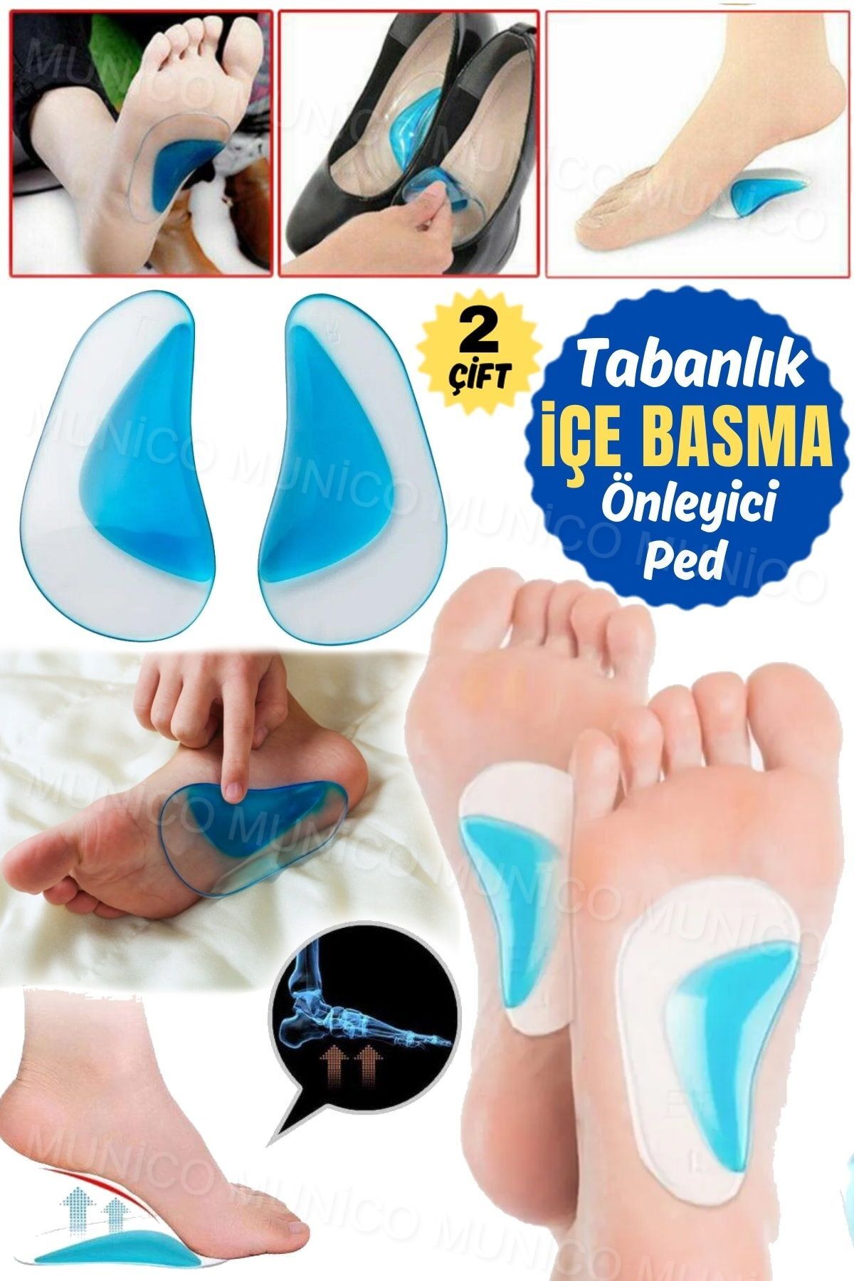 Genel Markalar 2 Çift Silikon Çocuk Astarı Düz Ayak Düztabanlık ...