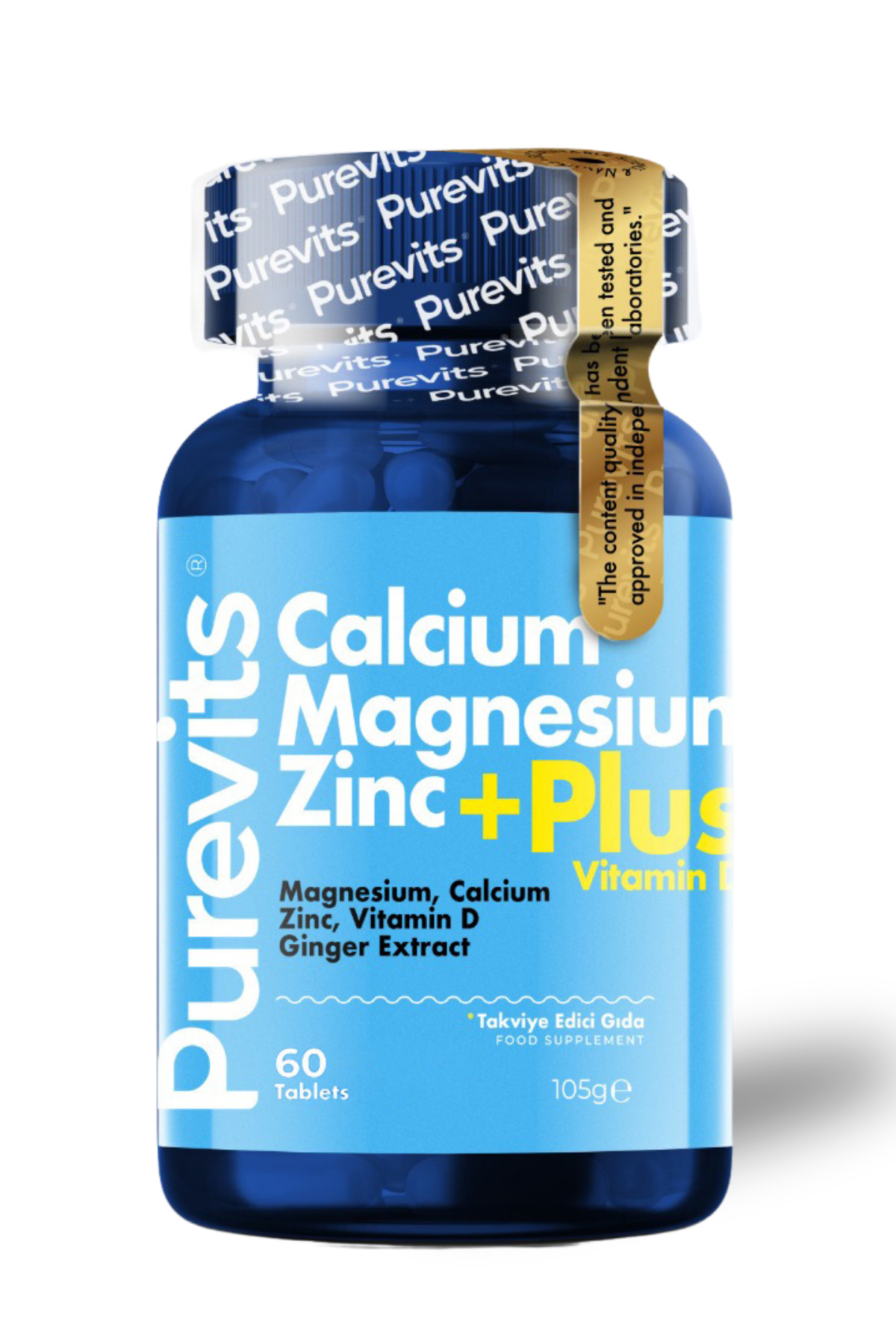 Purevits Kalsiyum – Magnezyum- Çinko- Vitamin D Plus - 60 Adet Tablet ...