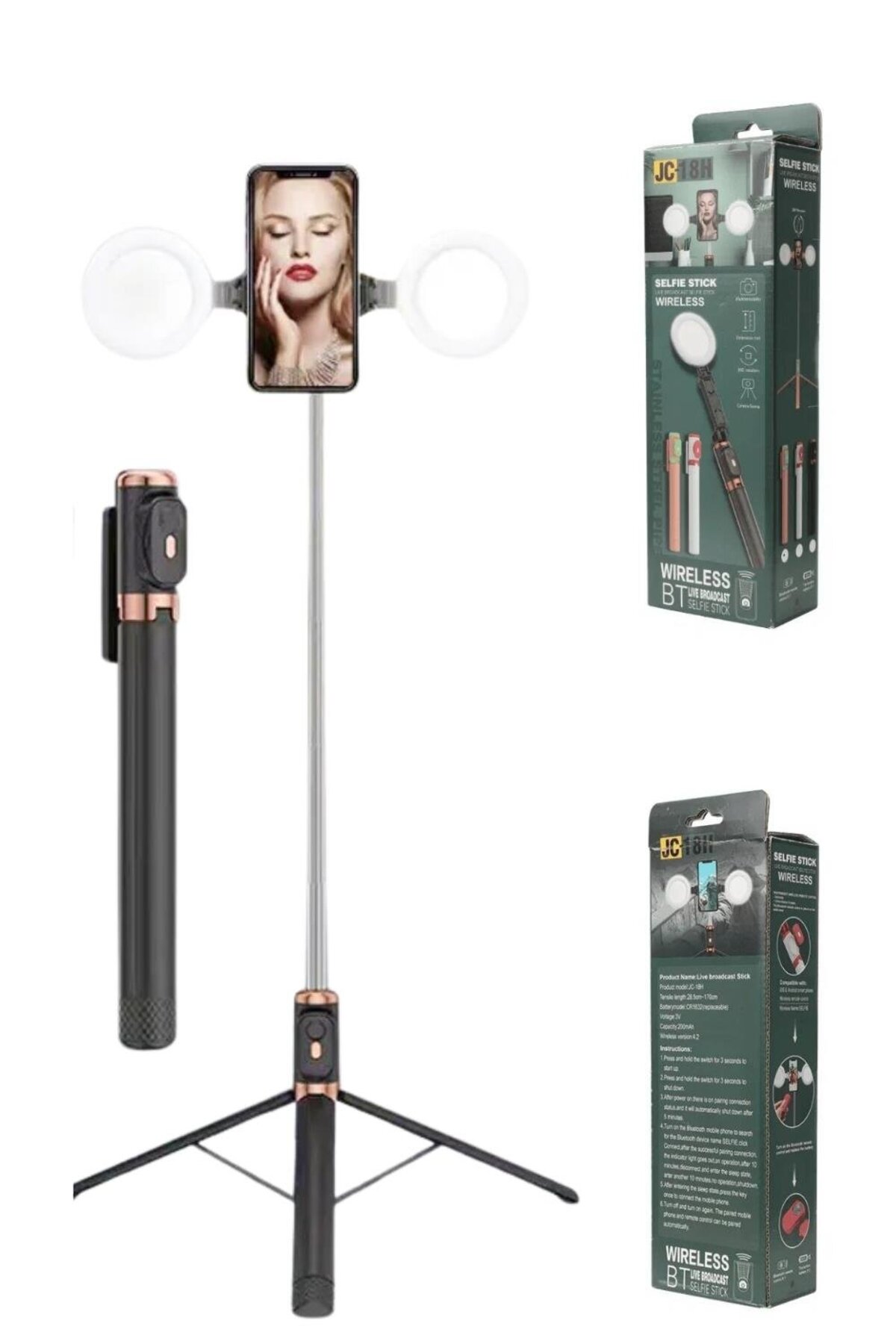 vos versa Jc-18H Çift Işıklı Ve Aynalı Selfie Işığı VVE1074 Fiyatı ...