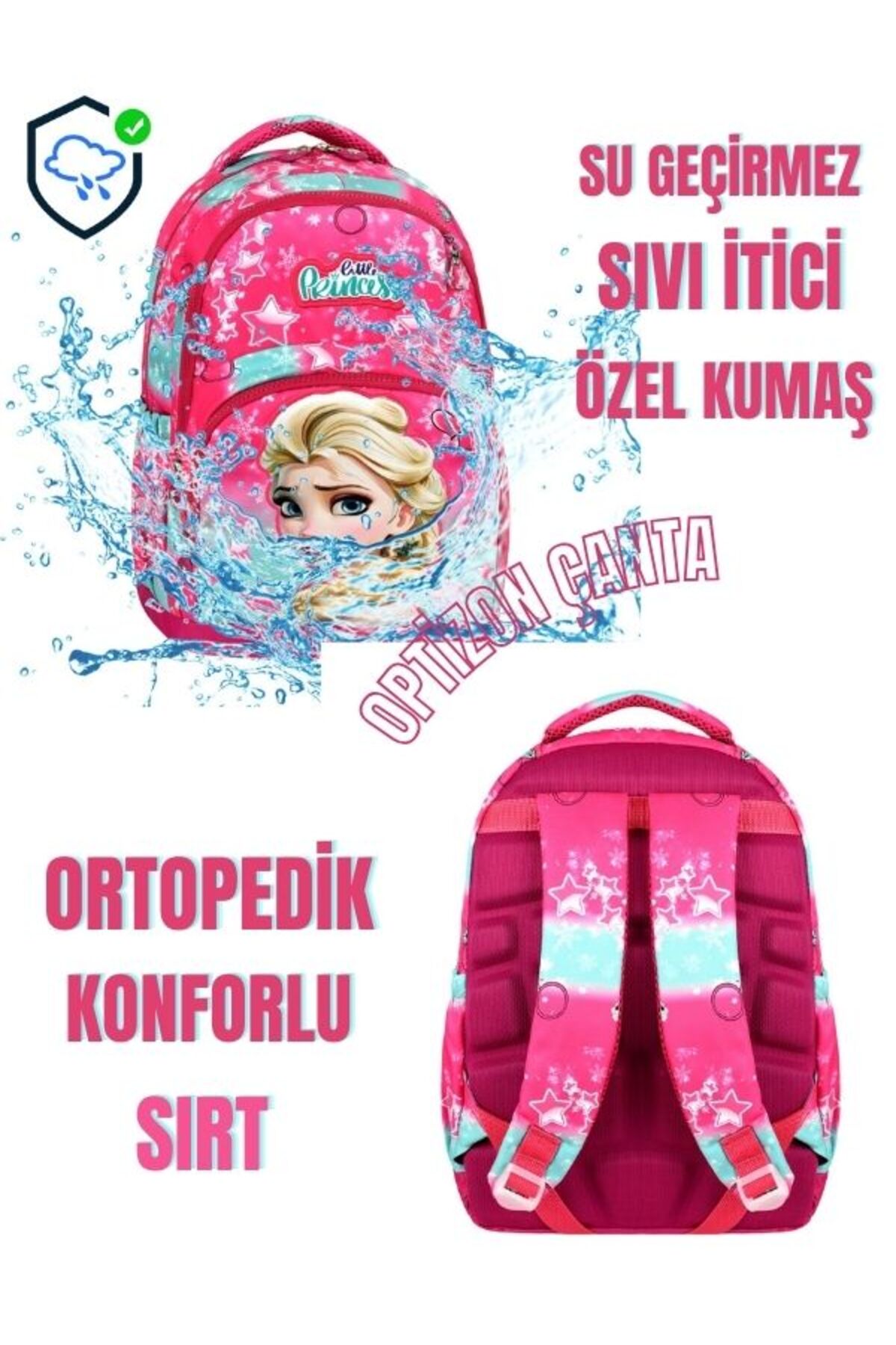 OPTİZON ELSA PRINCESS DESEN Beşli KIZ Çocuk İlkokul Okul Çantası ...
