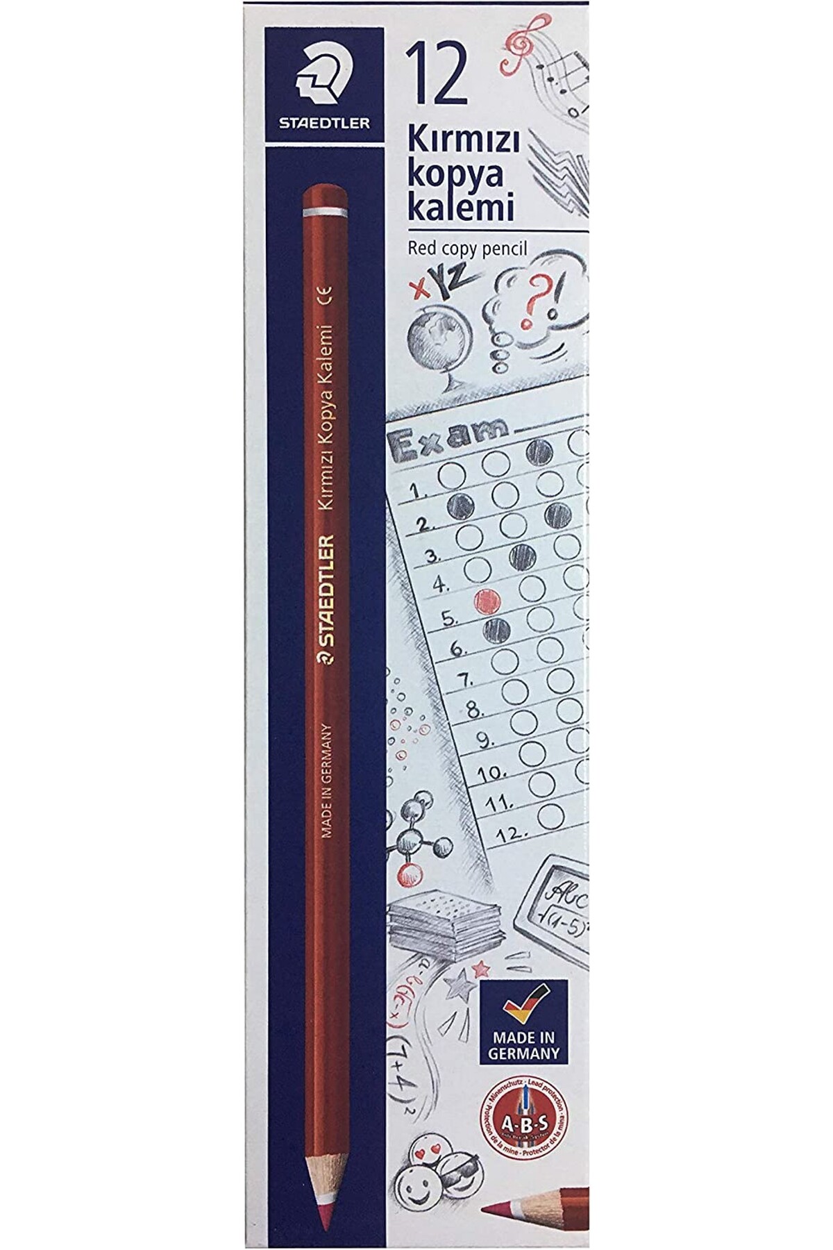 Staedtler Kırılmaya Karşı Dayanıklı Kırmızı Kopya Kalemi 12'li Kutu ...