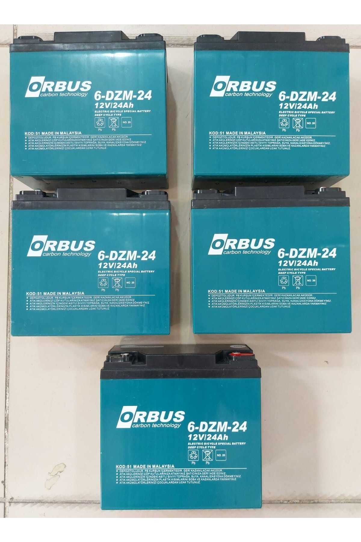 ORBUS 12v24 Amper Jel Akü 5 Li Takım 2024 Güncel Üretim Tarihli - Fiyatı, Yorumları