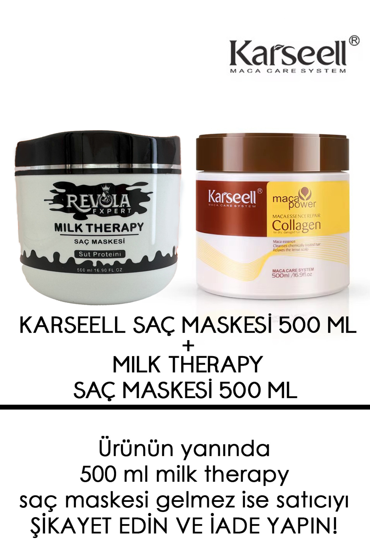 karseell Karsel Collegen Saç Maskesı 500 ml Milk Therapy Saç Maskesi ...