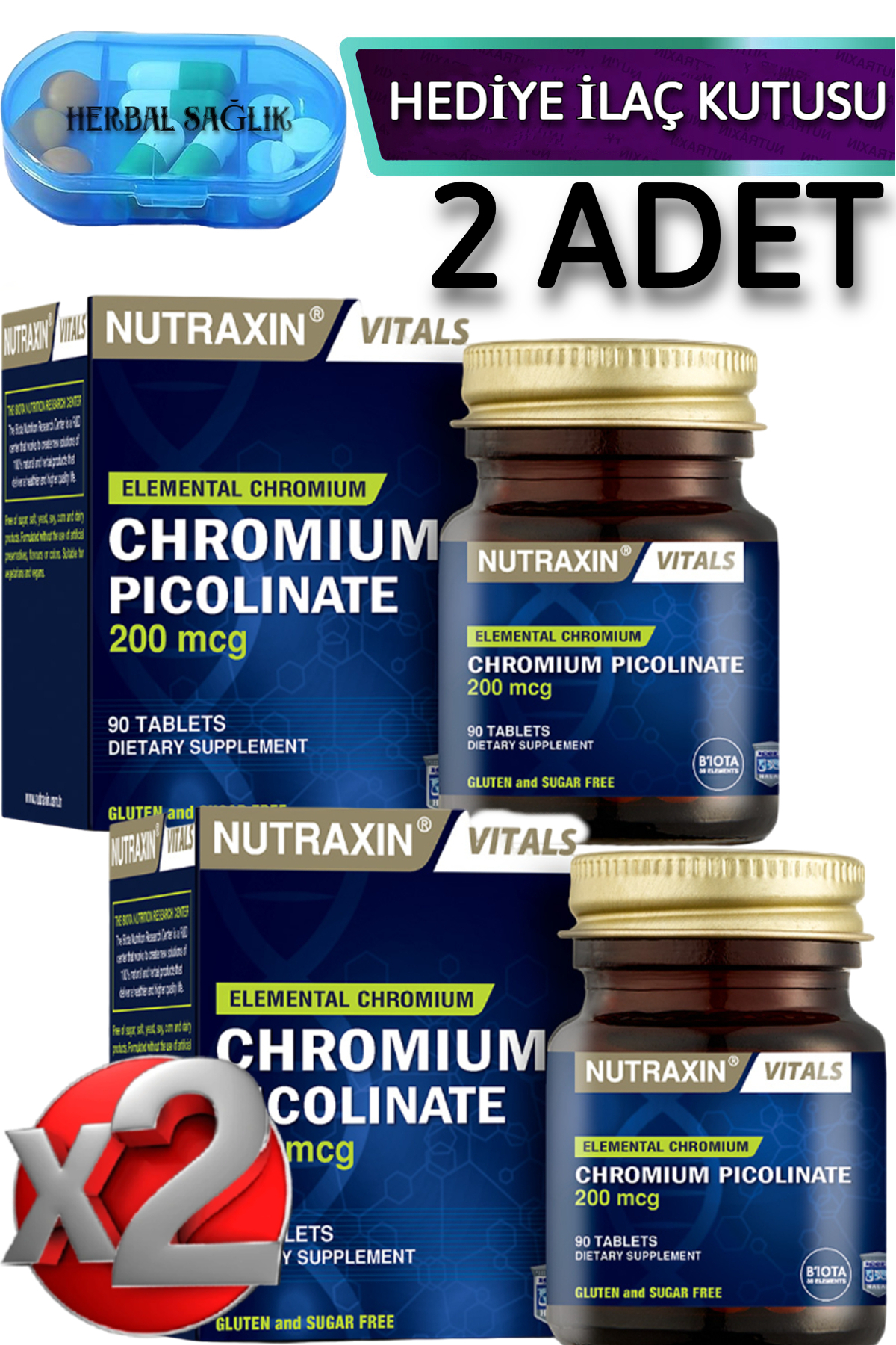 Nutraxin 2 Adet Chromium Picolinate 200 Mcg 90 Adet Tablet - Fiyatı ...