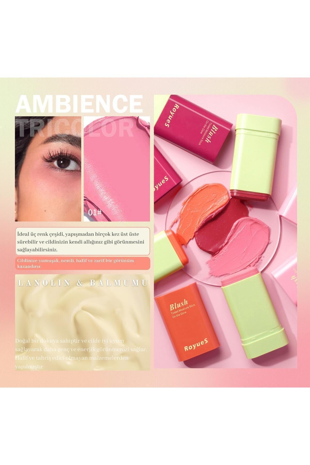 Royues Nemlendiricili Stick Krem Allık Yumuşak Ve Nemlendirici Formül ...