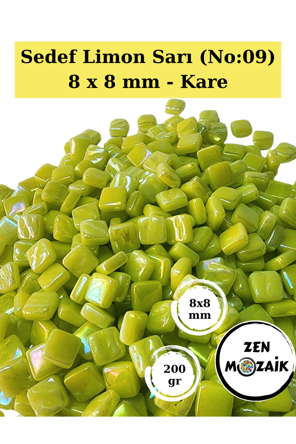 Zen Mozaik Sanatsal Mozaik Çalışmalarınız için 8x8 mm - Kare Cam Mozaik ...