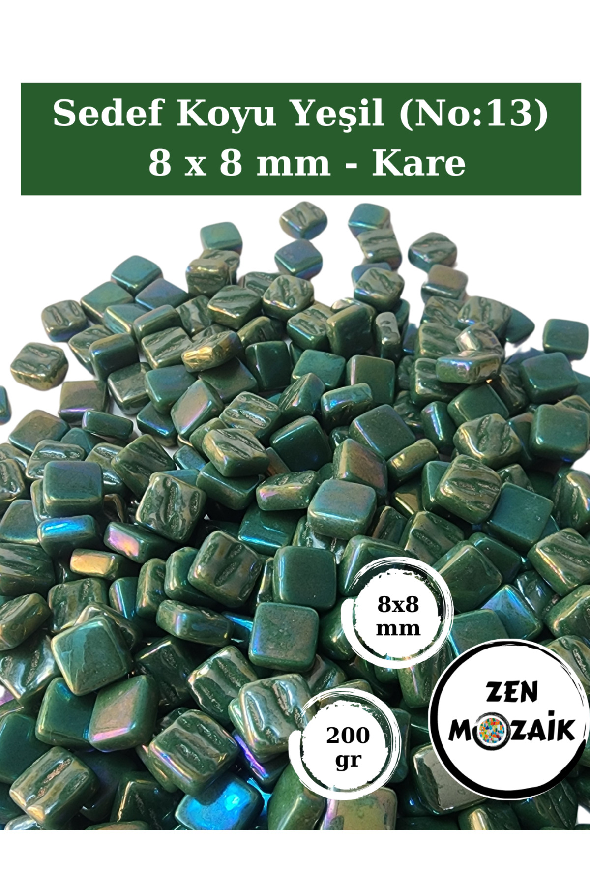 Zen Mozaik Sanatsal Mozaik Çalışmalarınız için 8x8 mm - Kare Cam Mozaik ...