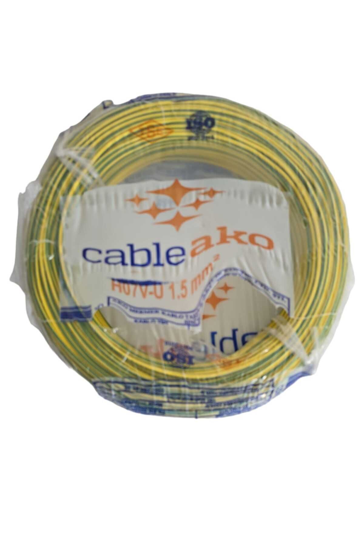 AKO 1,5MM NYA TEK DAMAR KABLO TAM BAKIR TAM KESİT 100MT SARIYEŞİL ...