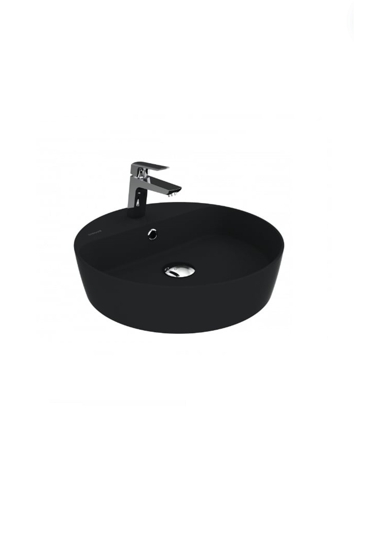 Creavit Loop Yuvarlak Masaüstü Setüstü Çanak Lavabo Siyah Mat Batarya ...