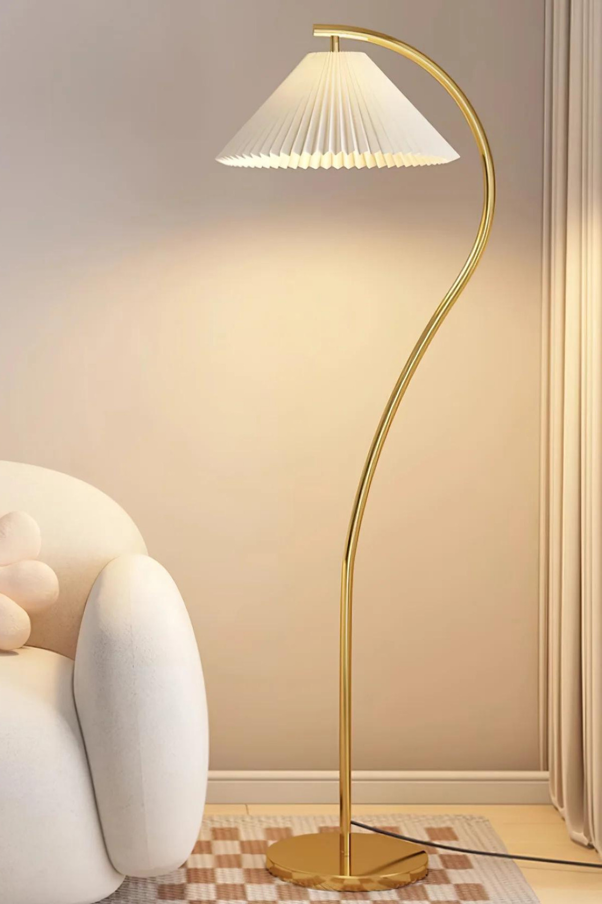 epifanio Flex Gold Kaplama Metal Ayaklı Modern Lambader - Krem - Fiyatı ...