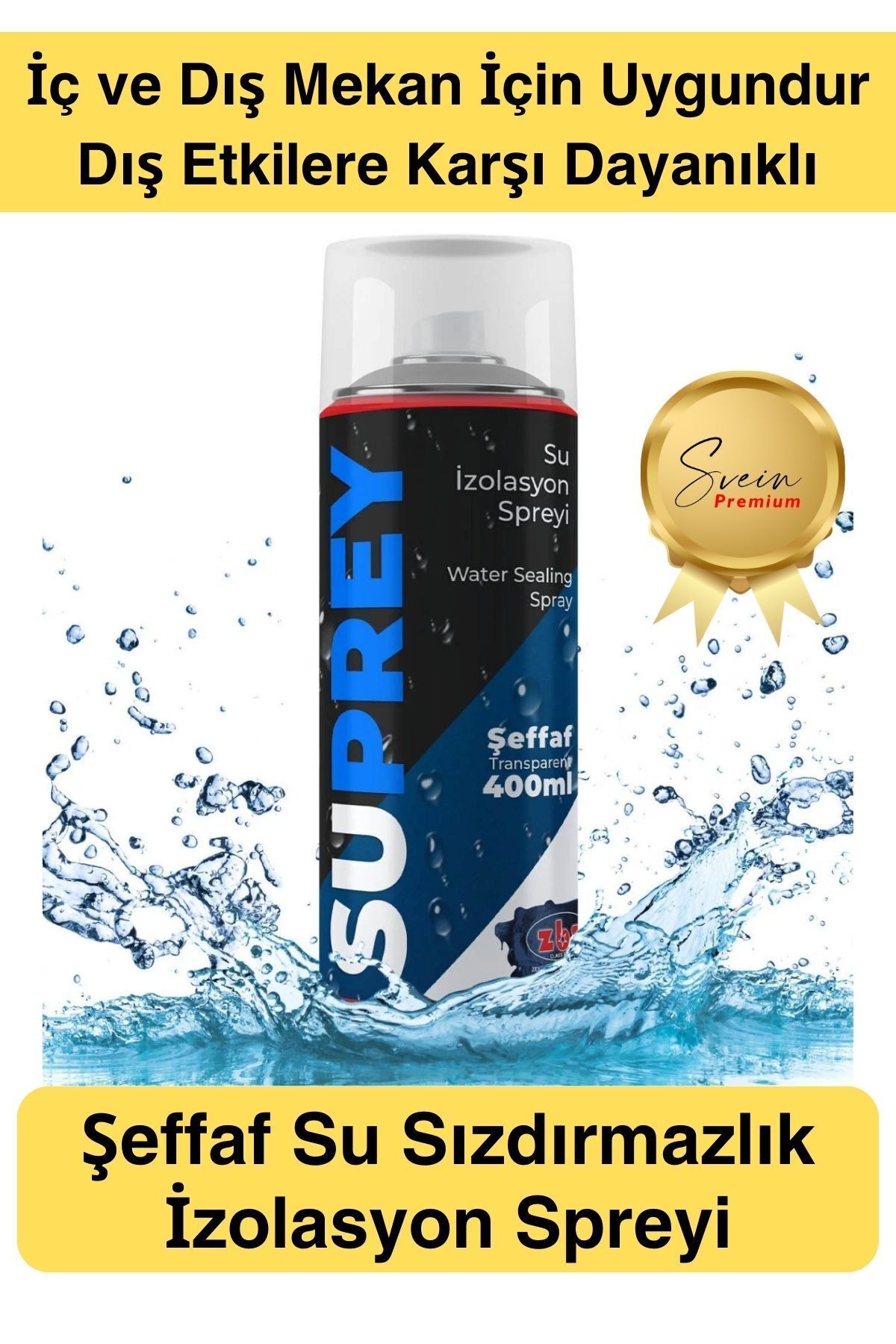 Svein Suprey Şeffaf Sızdırmazlık Su İzolasyon Spreyi Mutfak Banyo Araba ...
