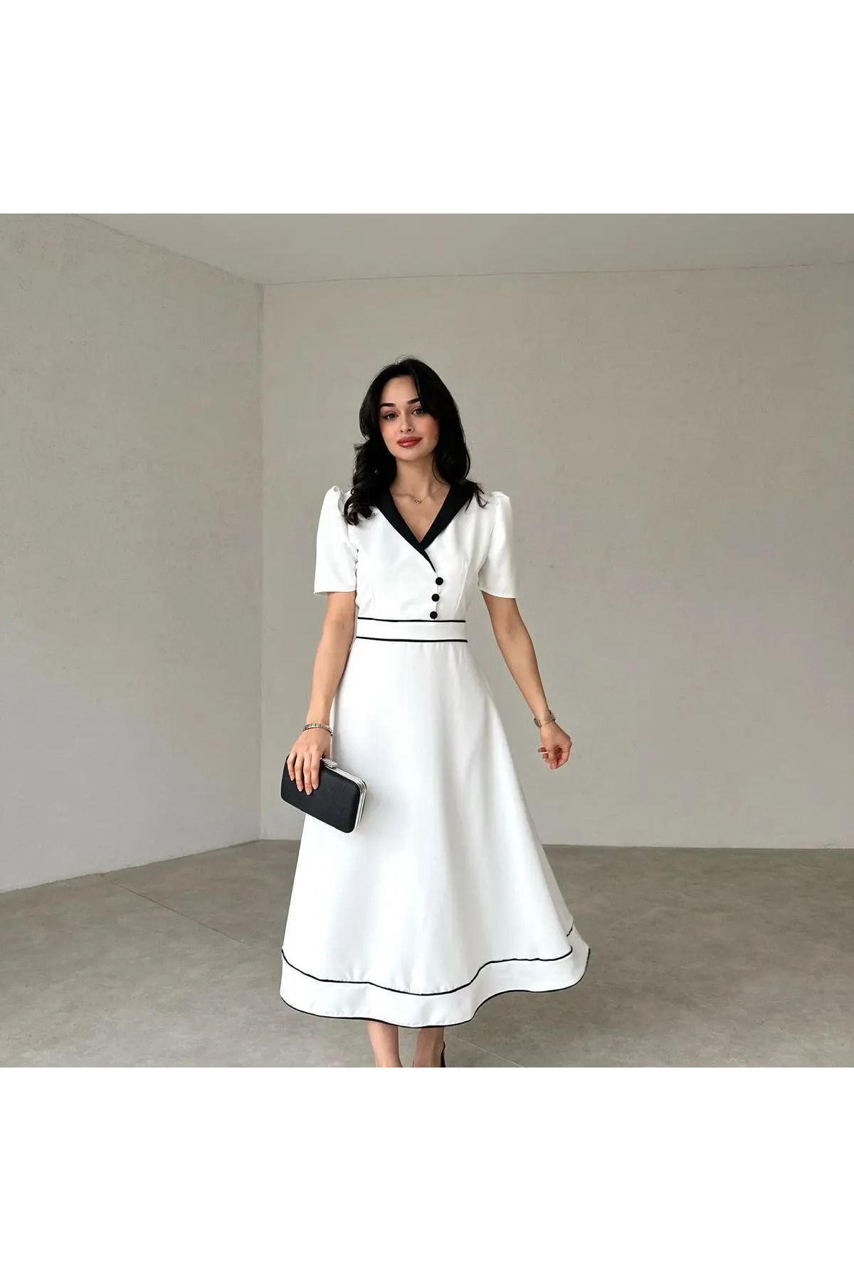 LİBAS BEYAZ MİDİ ELBİSE KADİN - Fiyatı, Yorumları
