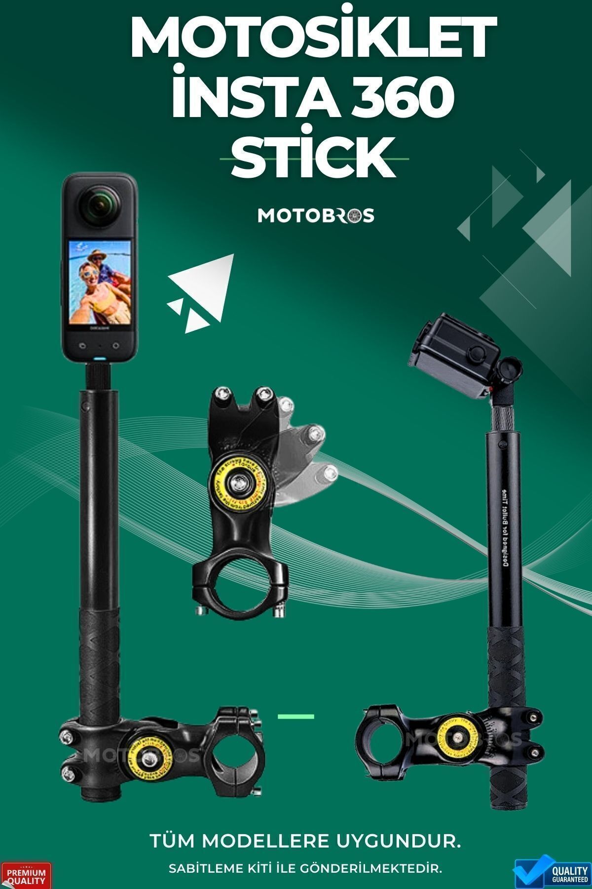 Motobros Insta 360 Çubuk Selfie Stick (GÖRÜNMEZ) One X5 / X4 / X3/ X2 ...