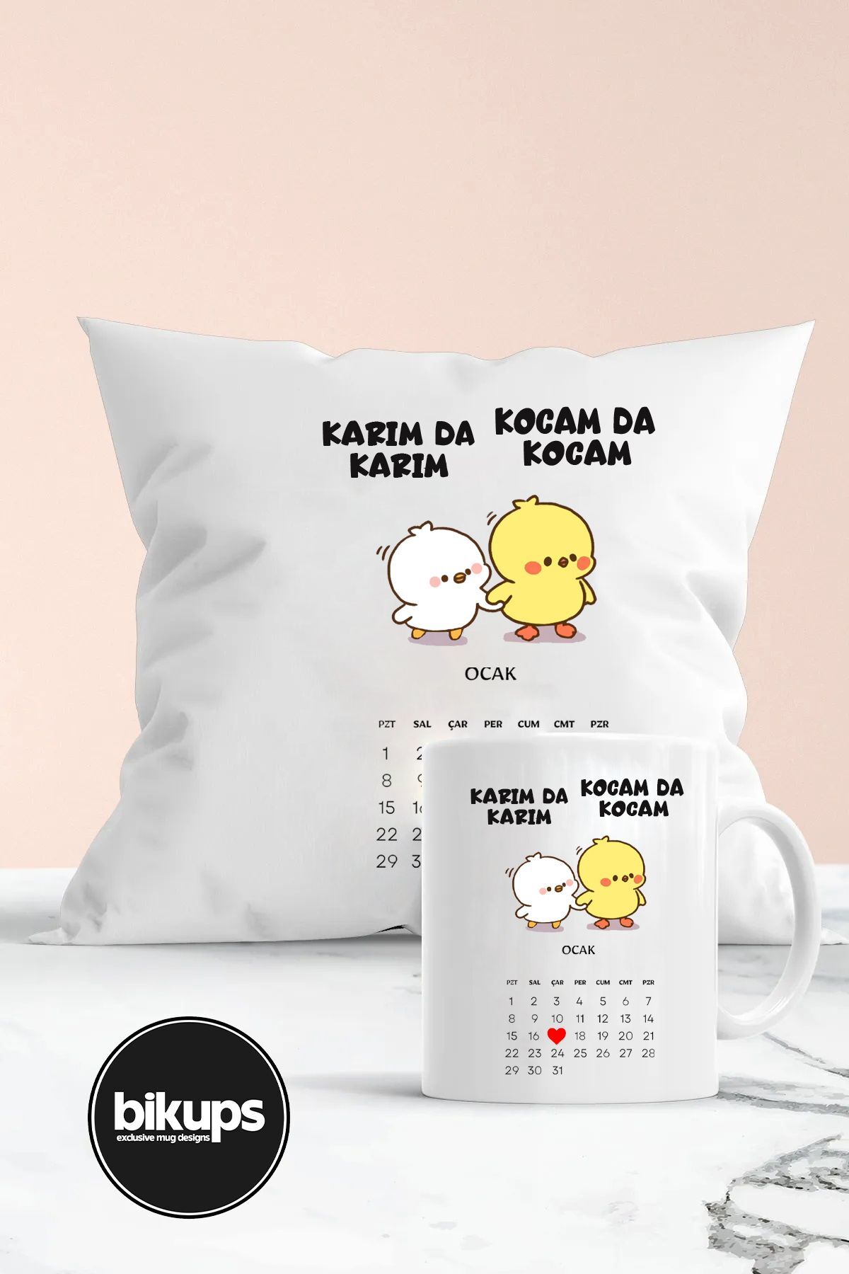 karım da karım kocam da kocam Tarihli Kupa ve Yastık Seti - Fiyatı ...