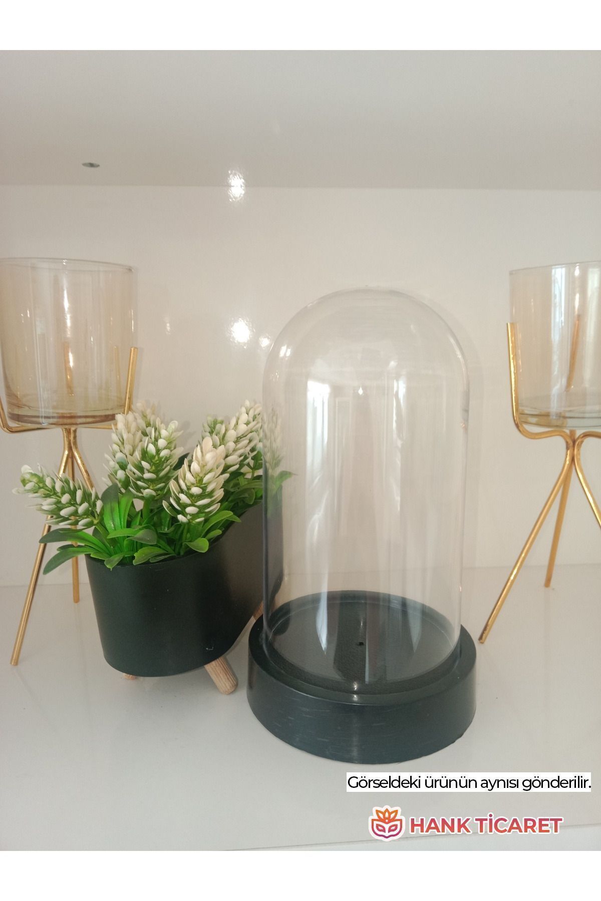 HANK TİCARET Boş Fanus Mika Ters Fanus 17x10 Cm Çok Amaçlı Kullanıma ...