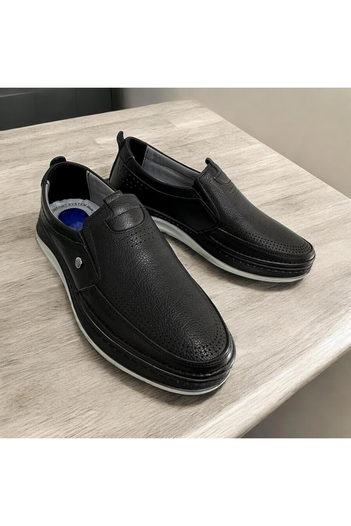 romex Black Genuine Leather Men's Shoes - Stylish Look, Inner and Outer ...