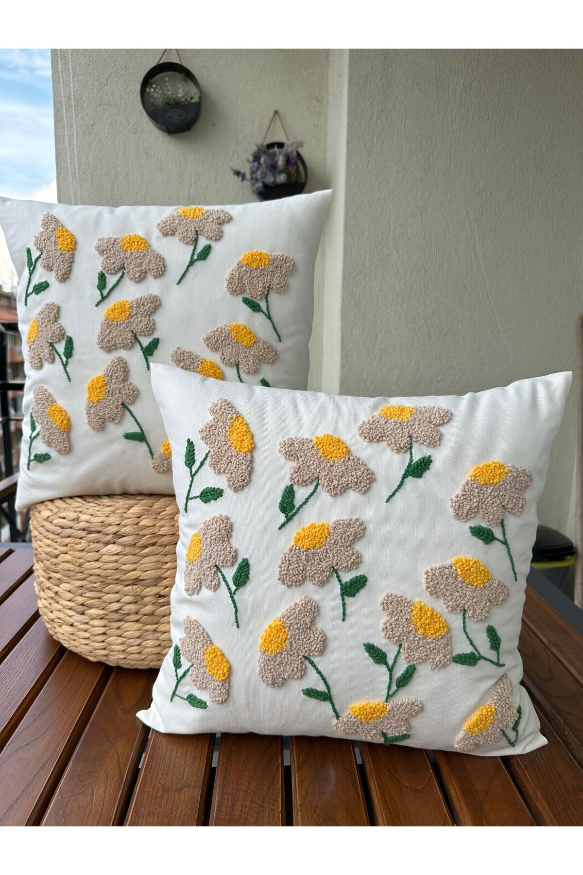 Punch Panch Papatya Bohem El Yapımı Panch 43x43 %100 El Yapımı 2 Adet Kırlent Kılıfı - Fiyatı ...