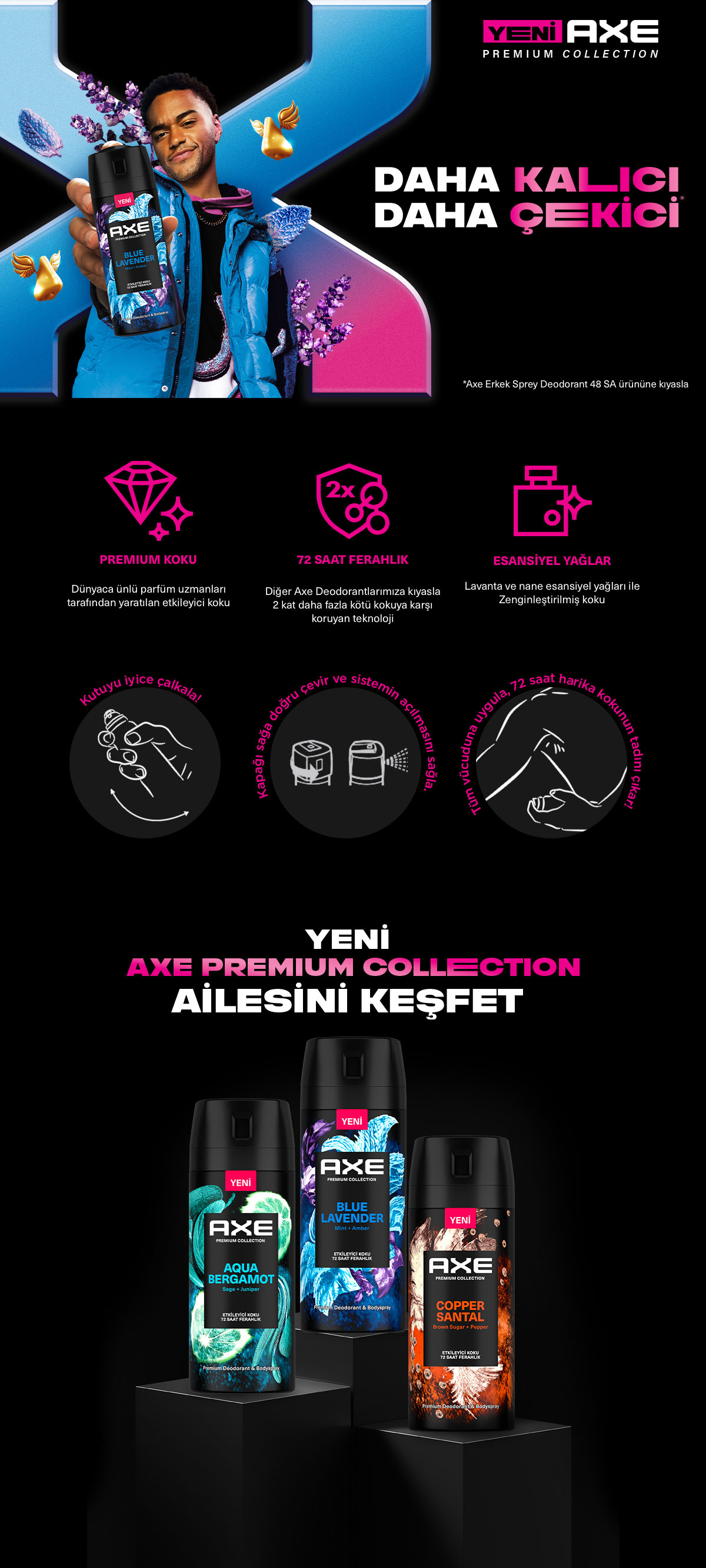 Axe Premium Collection Erkek Sprey Deodorant Seti 72 Saat Ferahlık ...