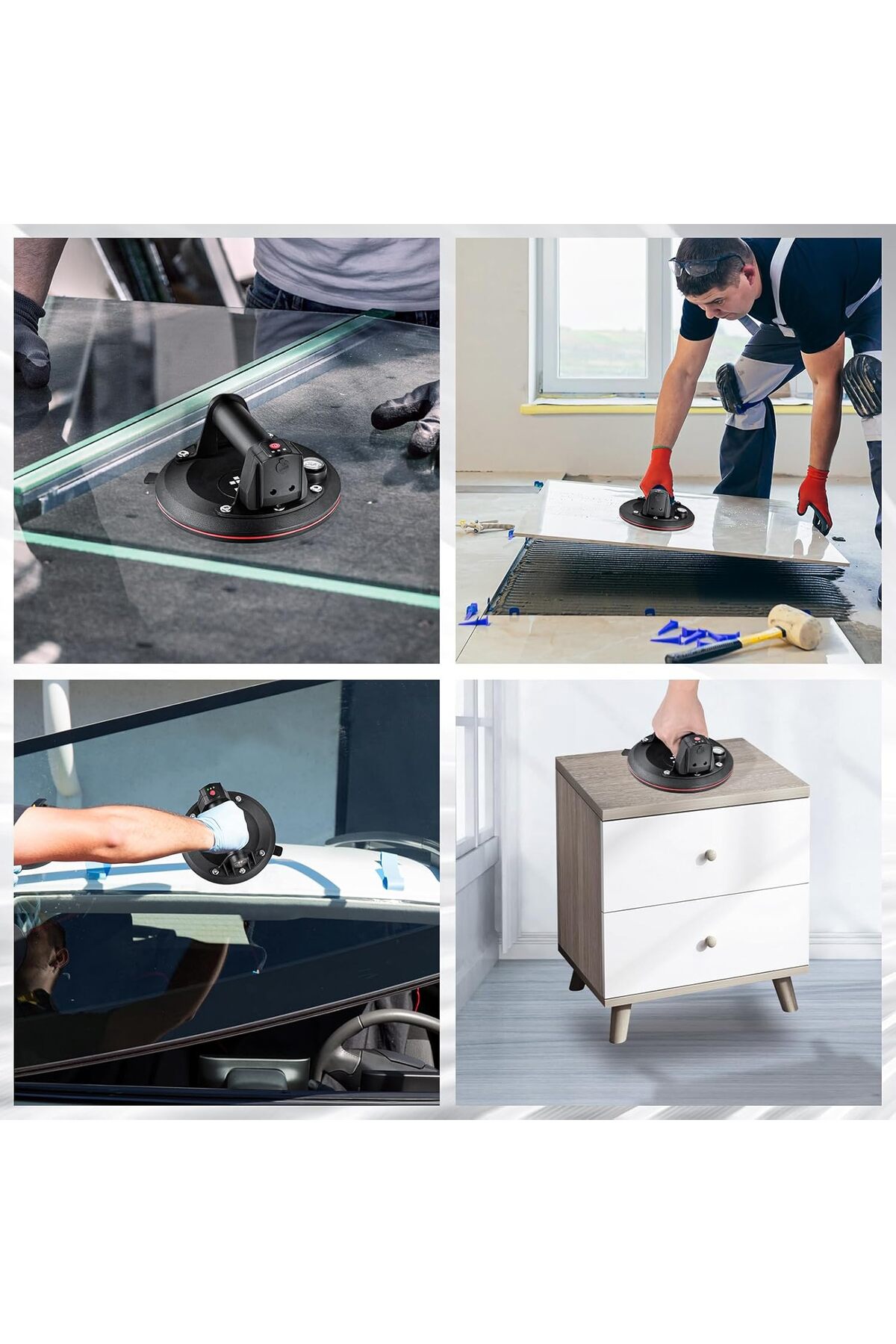 SHİJİNG Shijing Tools P618 Şarjlı Havalı Vantuz 140 KG. Kapasiteli ...