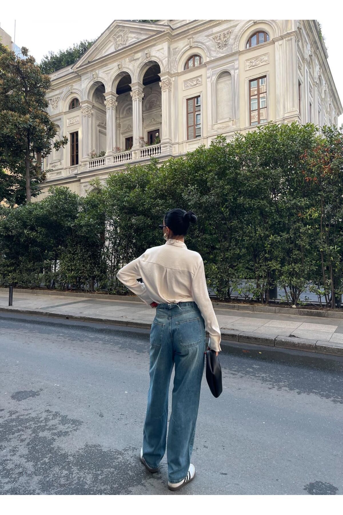 Sezka Life Koyu Mavi Boy Friend Salaş Bol Kesim Kot Pantolon Yüksek ...