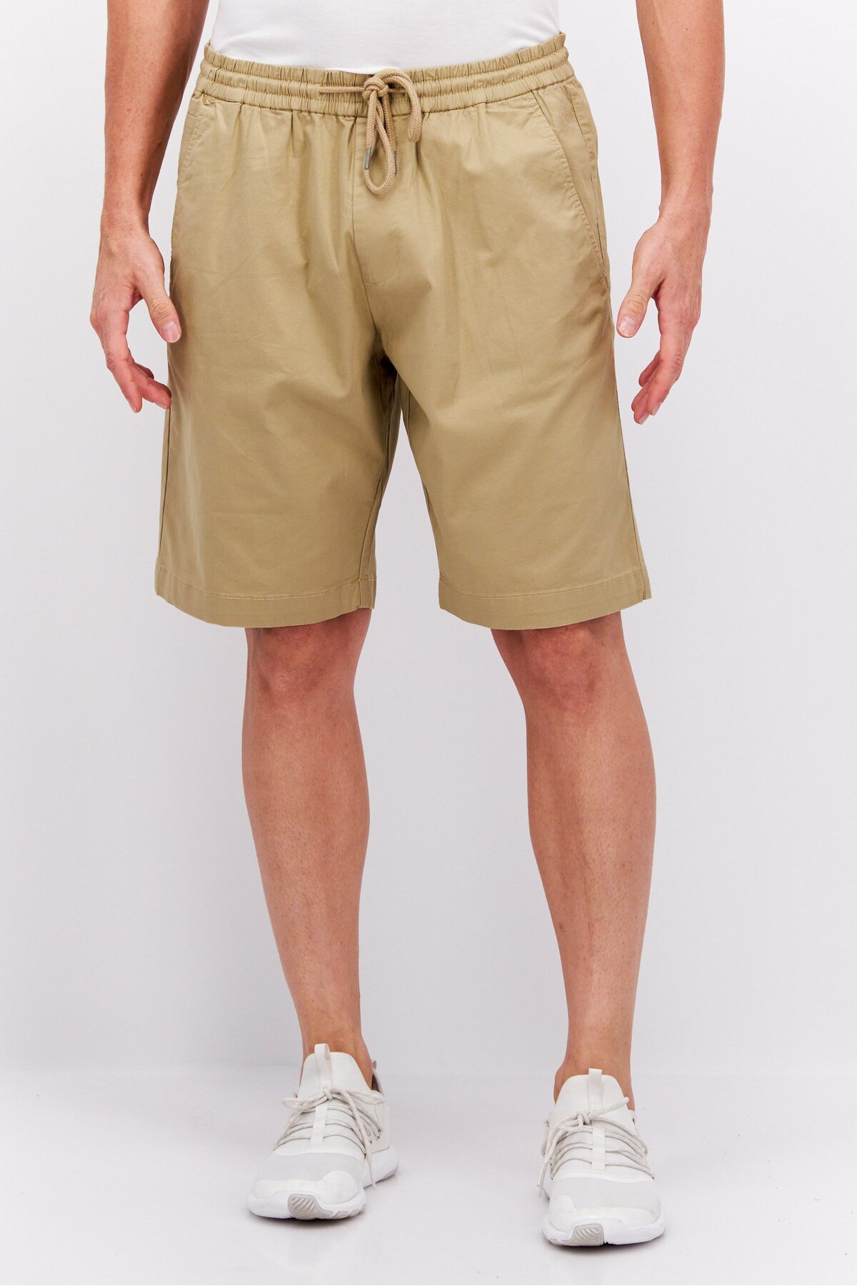 Esprit Men Relaxed Fit Embroidered Drawstring Basic Short, Tan - Trendyol