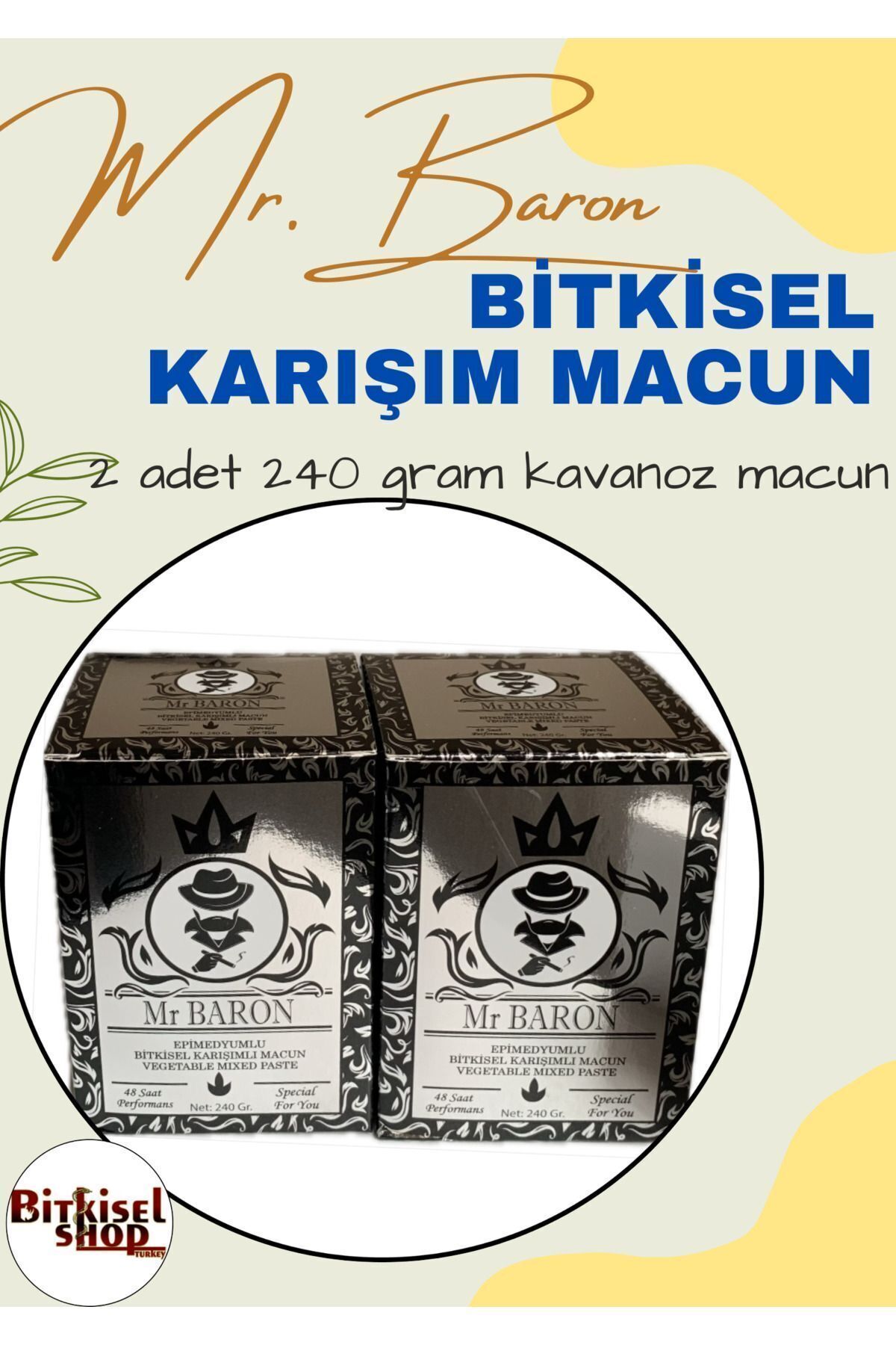 BARON BİTKİSELSHOPTR Mr. Baron Bitkisel Karışımlı Macun 2adet 240gr ...