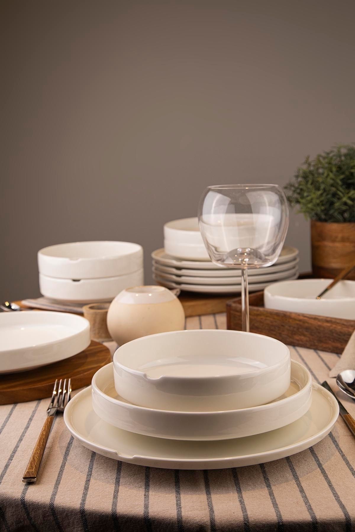 Kütahya Porselen Bone Chef Taste Of 18 Parça 6 Kişilik Yemek Takımı ...