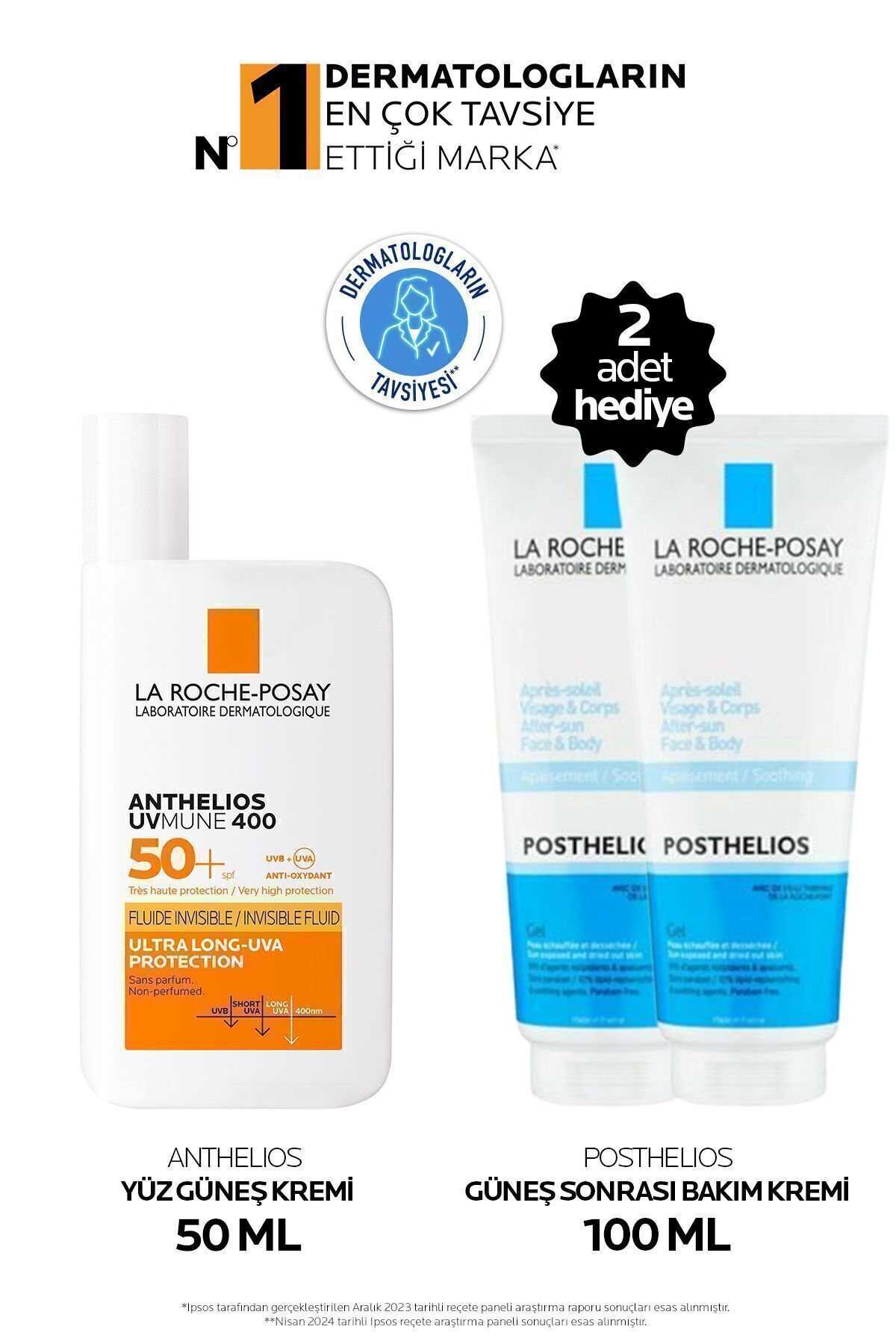 La Roche Posay Güneş Koruyucu Cilt Bakım Seti: Anthelios Uvmune Fluide Yüz Güneş Kremi 50ML ...