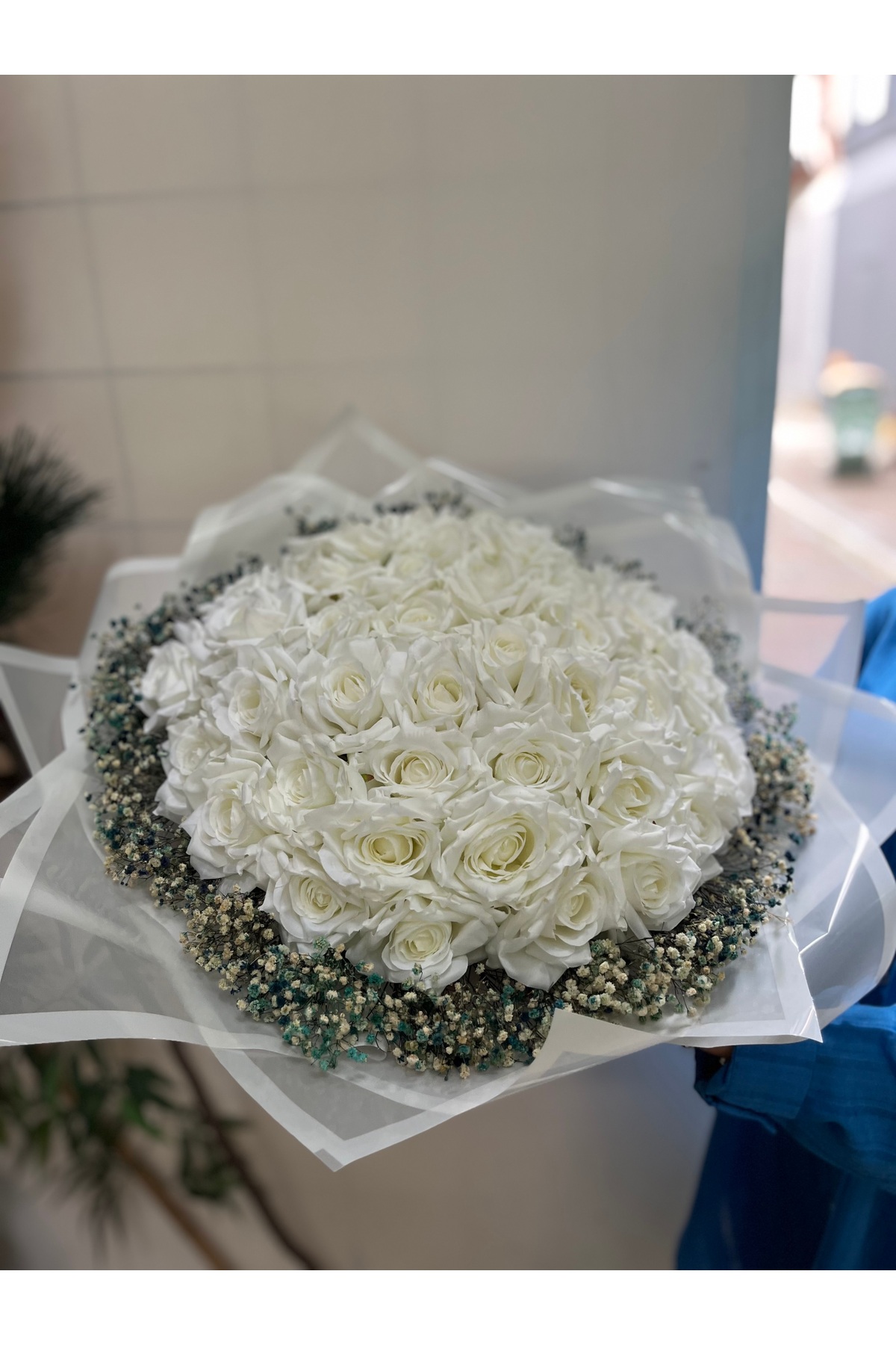 Pika 41 Beyaz Gül İsteme Çiçeği - İsteme Buketi - Cipsolu İsteme Çiçeği ...