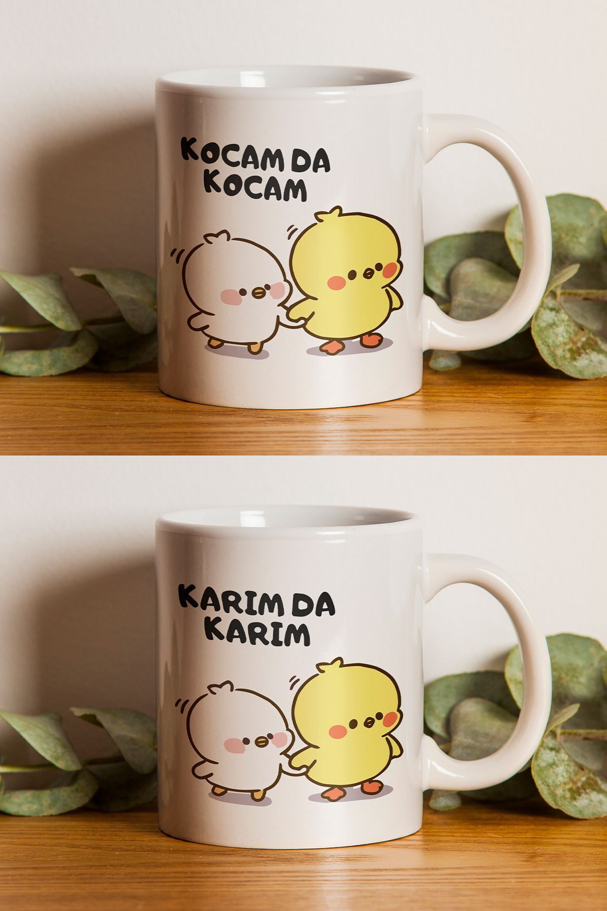 gavebutik "Sevgililer Günü 2'li Karımda Karım ve Kocamda Kocam" Baskılı Hediyelik Kupa Bardak ...