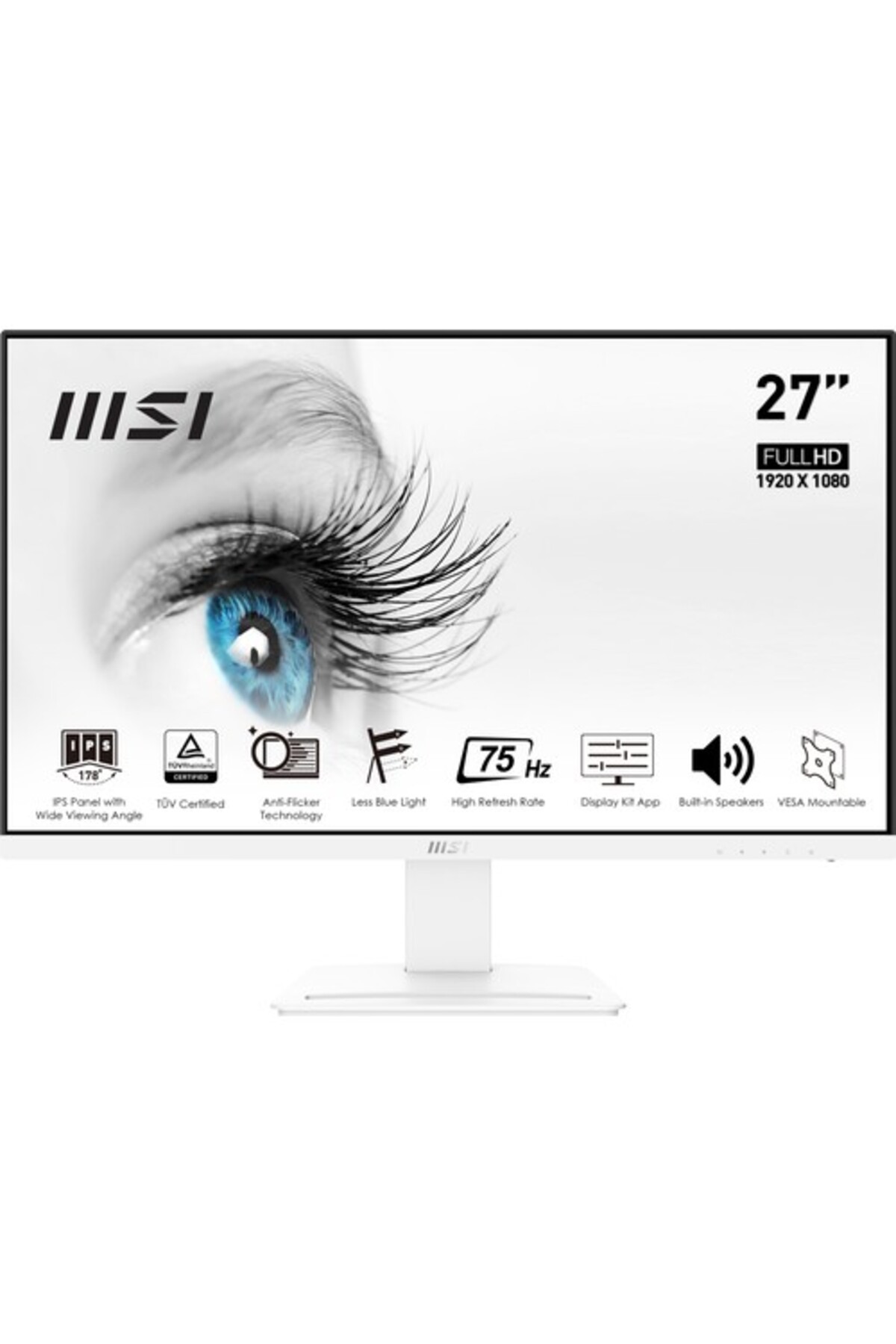 MSI 27" Pro Mp273w Flat 1920x1080(FHD) Ips 75hz Beyaz Antı-glare ...