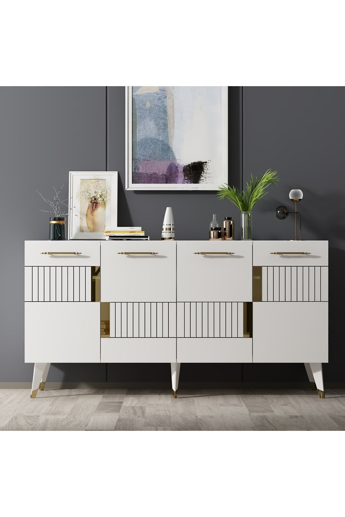 cantek dizayn MODDA KONSOL 4 KAPAKLI BEYAZ-ALTIN Fiyatı, Yorumları ...