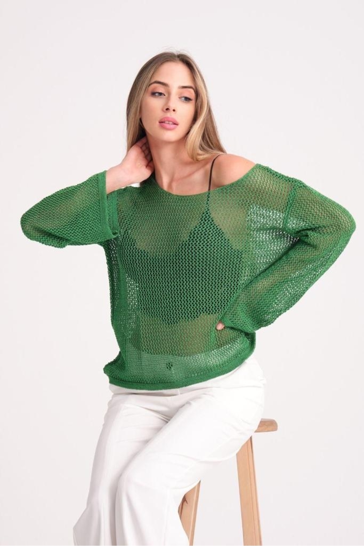 Su Moda Kadın Triko Kazak File Simli Salaş Merserize Kazak Fiyatı, Yorumları - Trendyol