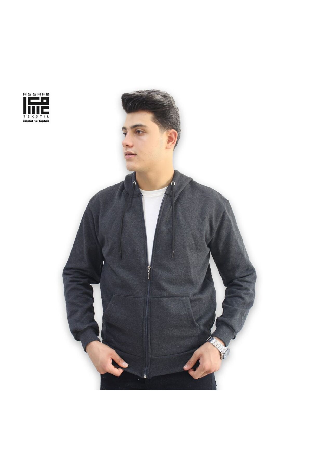 ASSAF erkek kapşonlu ceket - erkek kapşonlu okul ceketi - iki iplik şardonlu ceket Fiyatı ...
