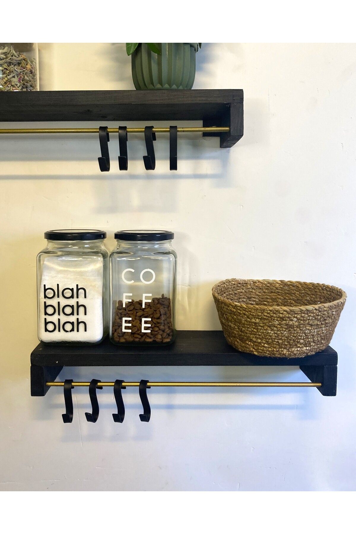 Home Art Nova Ahşap Duvar Rafı Bardak Askılıklı Raf ( 40 Cm 1 Adet ) - Fiyatı, Yorumları