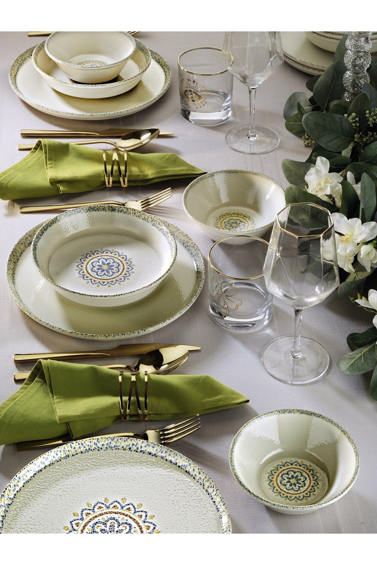 Kitchen Life 18 Parça 6 Kişilik Mosaik Porselen Yemek Takımı - New Bone ...