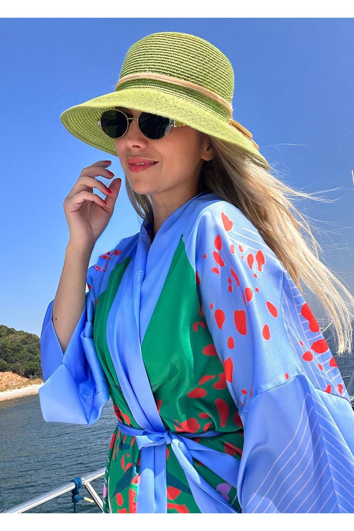 Vera Boheme Blue Dream Kimono - Beach Dress - Mayovera - Trendyol