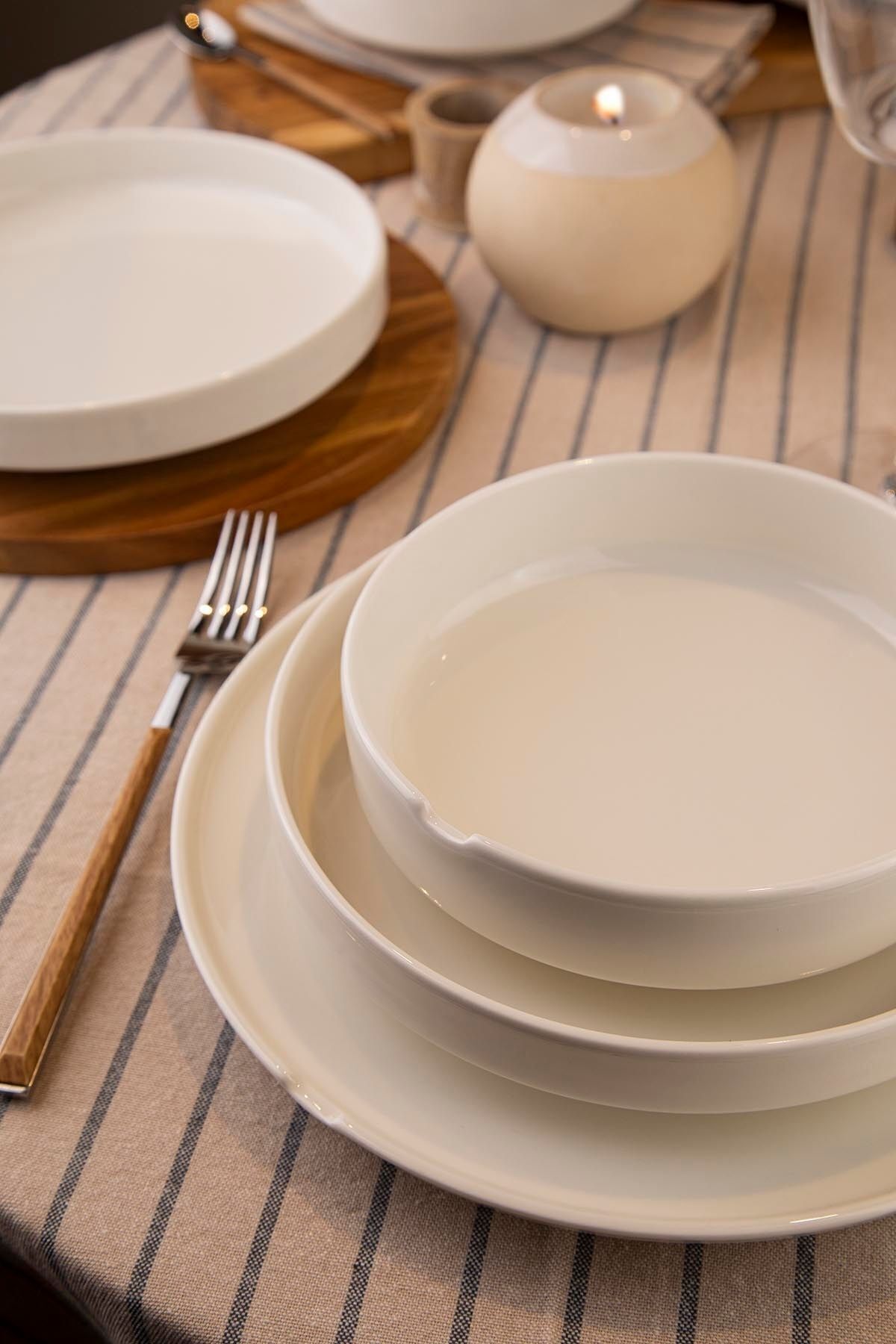 Kütahya Porselen Bone Chef Taste Of 18 Parça 6 Kişilik Yemek Takımı ...