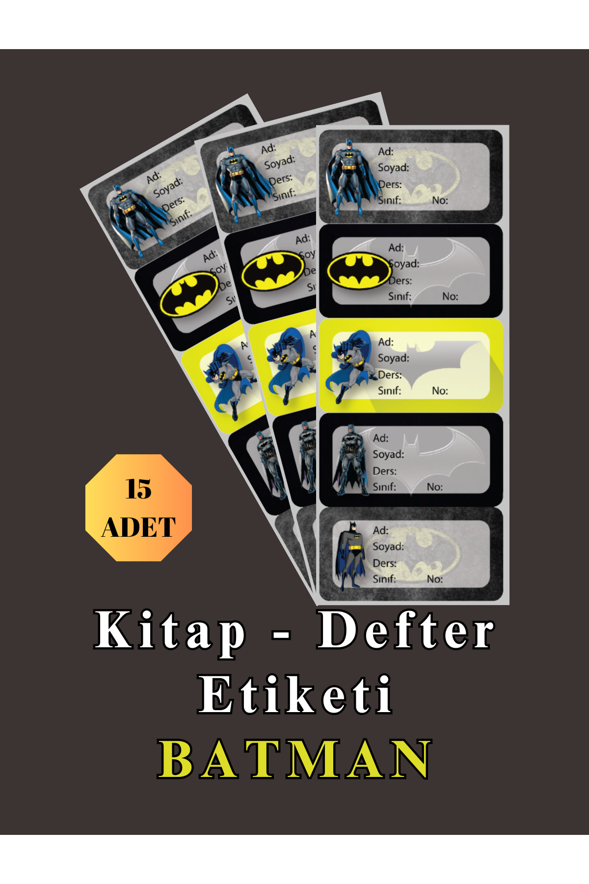 Batman Kitap Defter Etiket Seti 15 Adet Sticker BATMAN Fiyatı ...